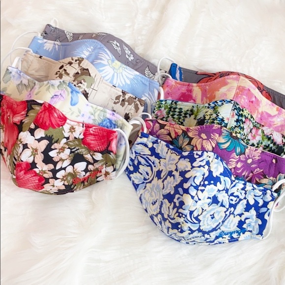 Accessories | Adult Triplelayer Cloth Face Mask Cover Floral | Poshmark
